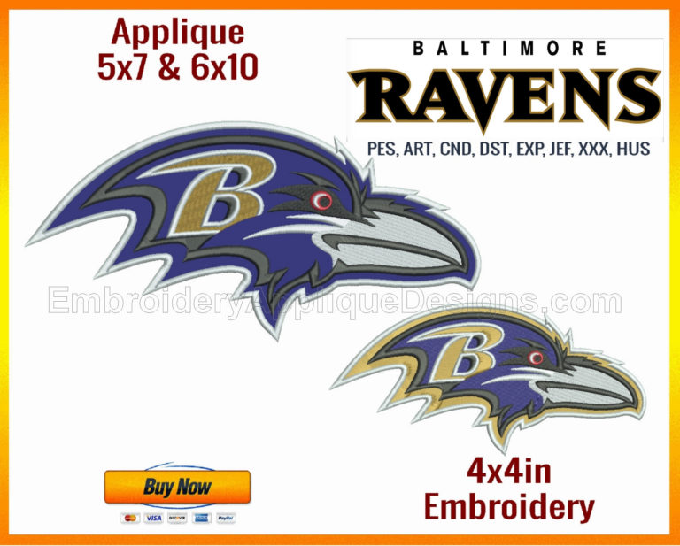 Baltimore Ravens - Sports Team Logo - available as BOTH Applique and ...